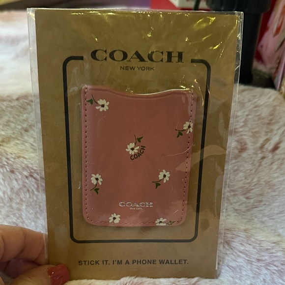 Coach | Accessories | Coach Pink Floral Phone Pocket | Poshmark